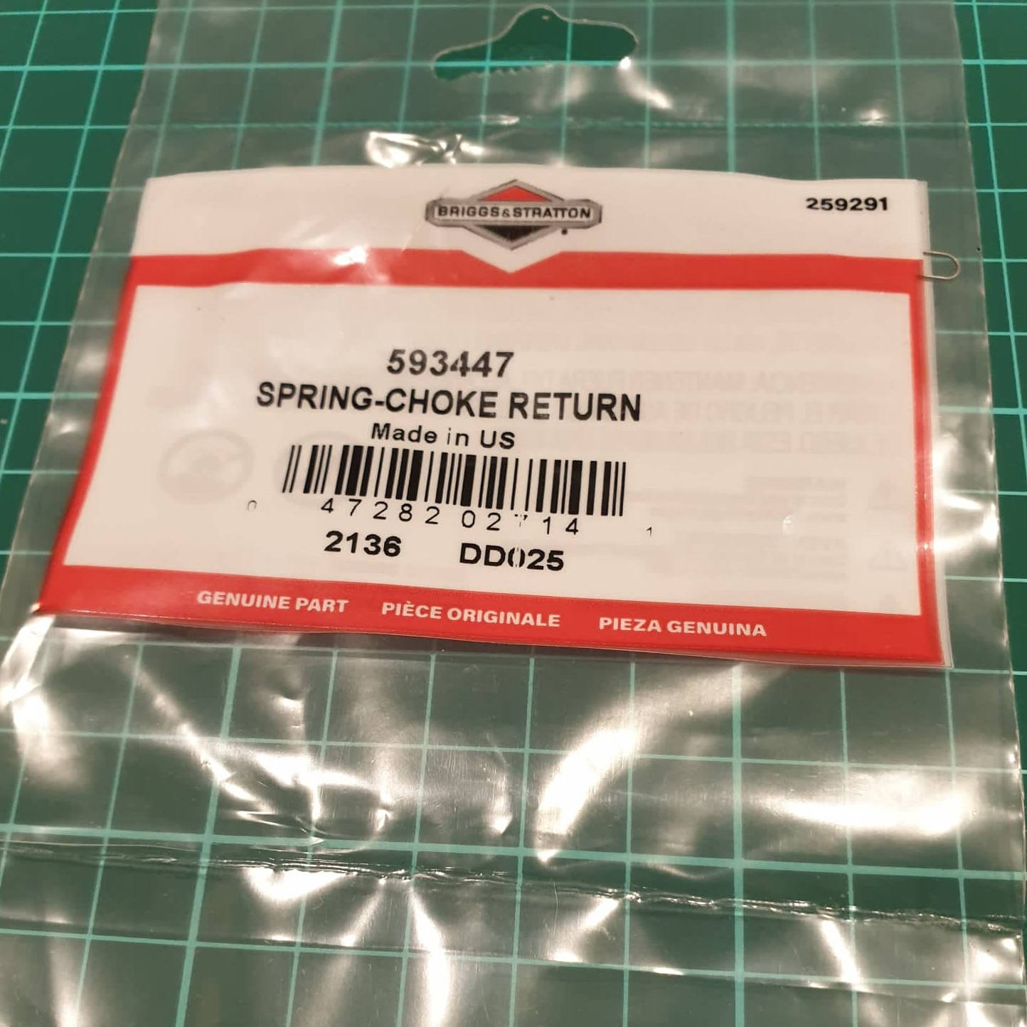 Briggs & Stratton Genuine Spring-Choke Return 593447 [BRI593447] - $0.00