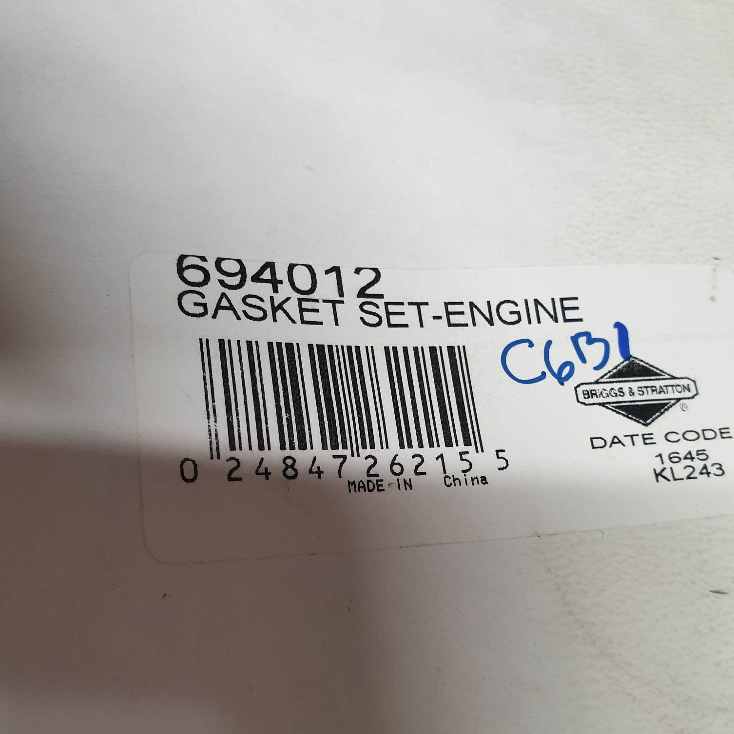 Briggs & Stratton Genuine Gasket Set-Engine 694012, 499889 [BRI694012 ...