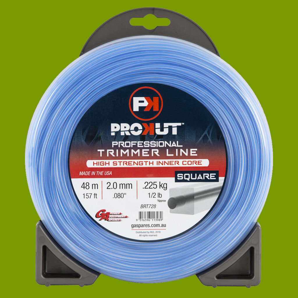 PROKUT TRIMMER LINE SQUARE BLUE .080 2.0MM 1/2LB 48M DONUT BRT728 ...