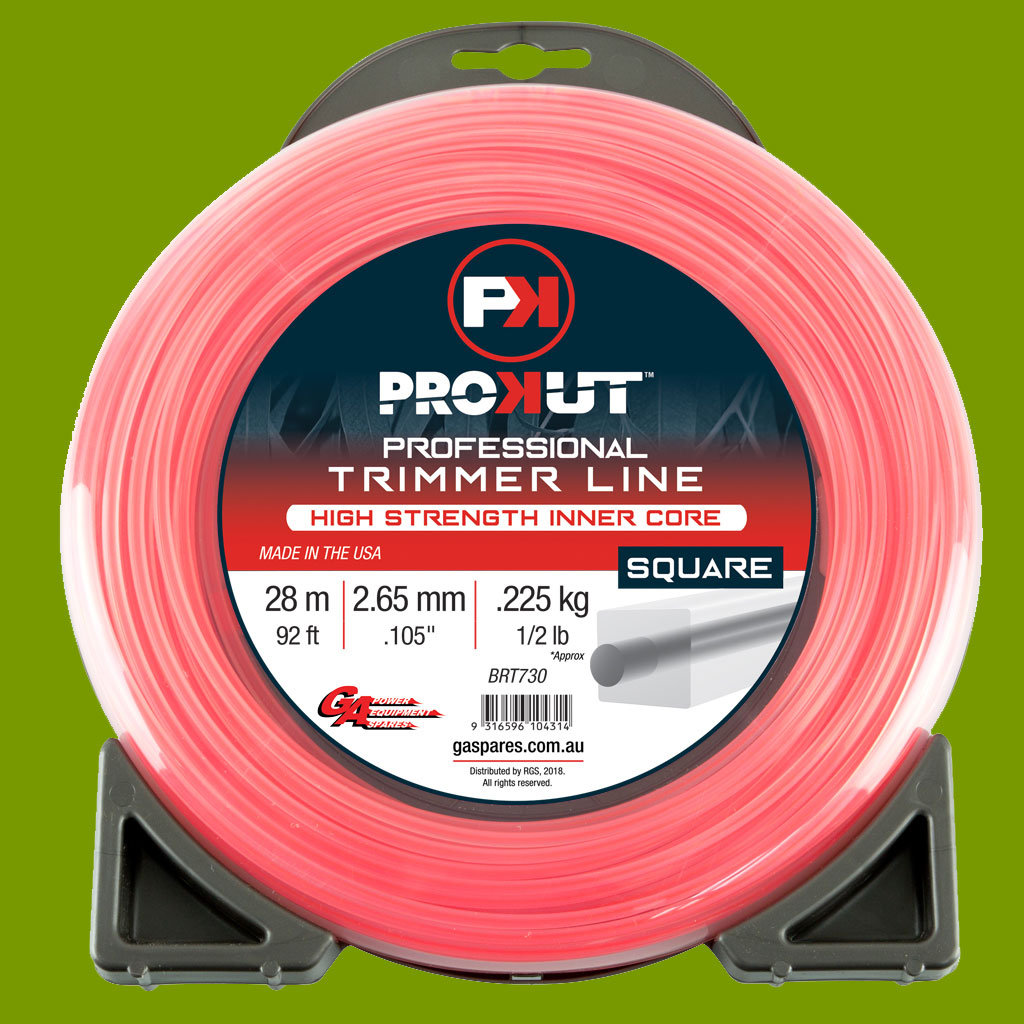 PROKUT TRIMMER LINE SQUARE PINK .105 2.65MM 1/2 LB 28M DONUT BRT730 ...