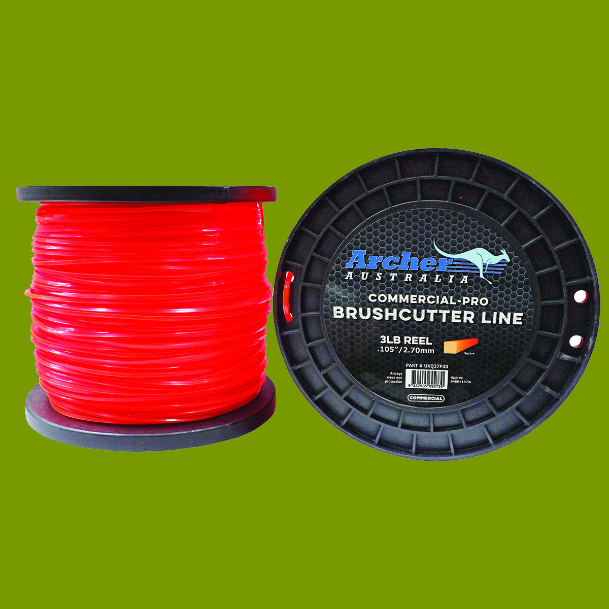 Archer Commercial-Pro Square Nylon Line - 2.70mm/.105 - 3lb Reel ...